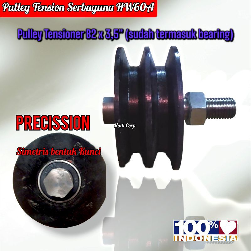 Jual Pully Tension Serbaguna Simetris / Pulley Angkat Mesin HW60A / Pulley Tension B2 x 3,5" x ...