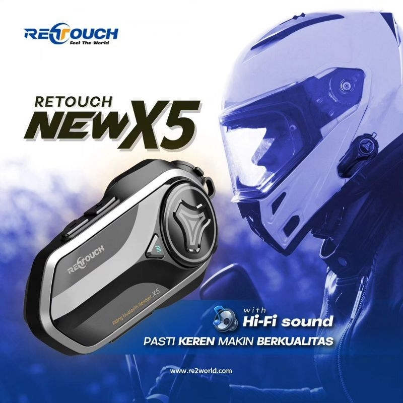 Jual INTERCOM RETOUCH | RETOUCH X5 NEW ORIGINAL | HEADSET BLUETOOTH HELM | Shopee Indonesia