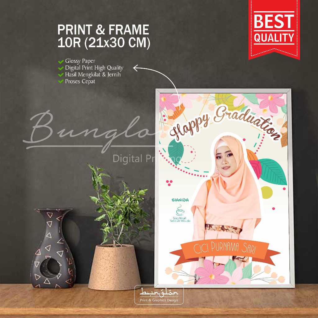 Jual Poster Foto Wisuda Custom, Happy Graduation Bisa Plus Bingkai ...
