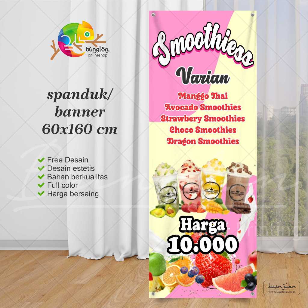 Jual Spanduk Banner Es Smoothies Varian Rasa | Shopee Indonesia