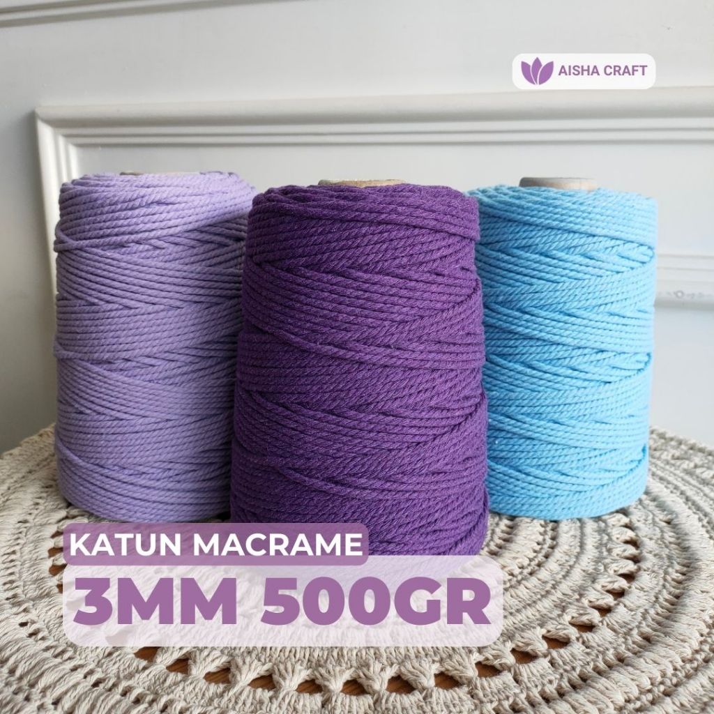 Jual Tali Katun Macrame Warna 3MM 500GR 3PLY Berkualitas | Shopee Indonesia