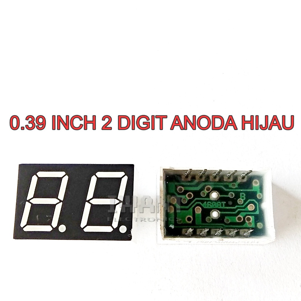 Jual 7 Segment 2 Digit 0 39 Inch Anoda Hijau Seven Segment 2 Digit 0 39
