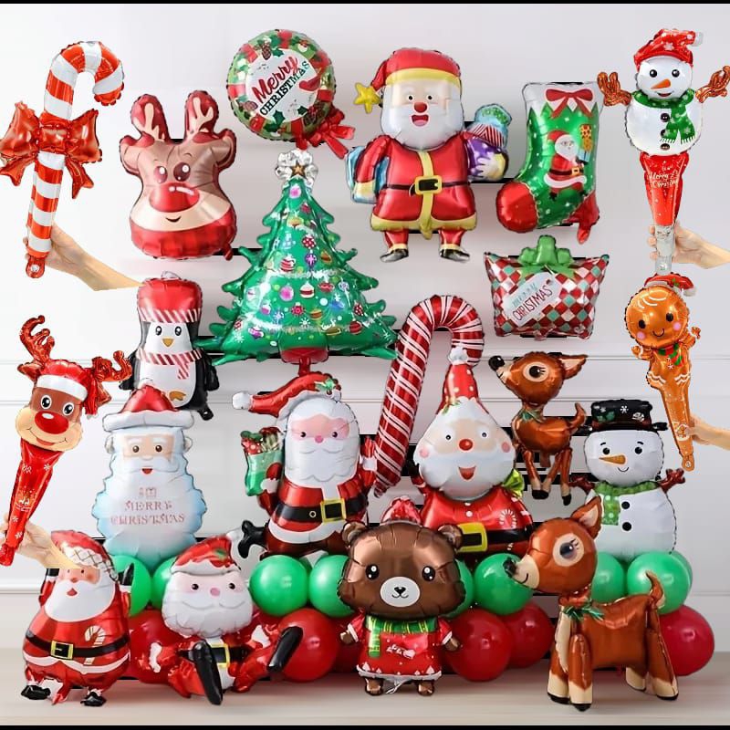 Jual BALON FOIL MERRY CHRISTMAS NATAL JUMBO/MINI/TONGKAT | Shopee Indonesia