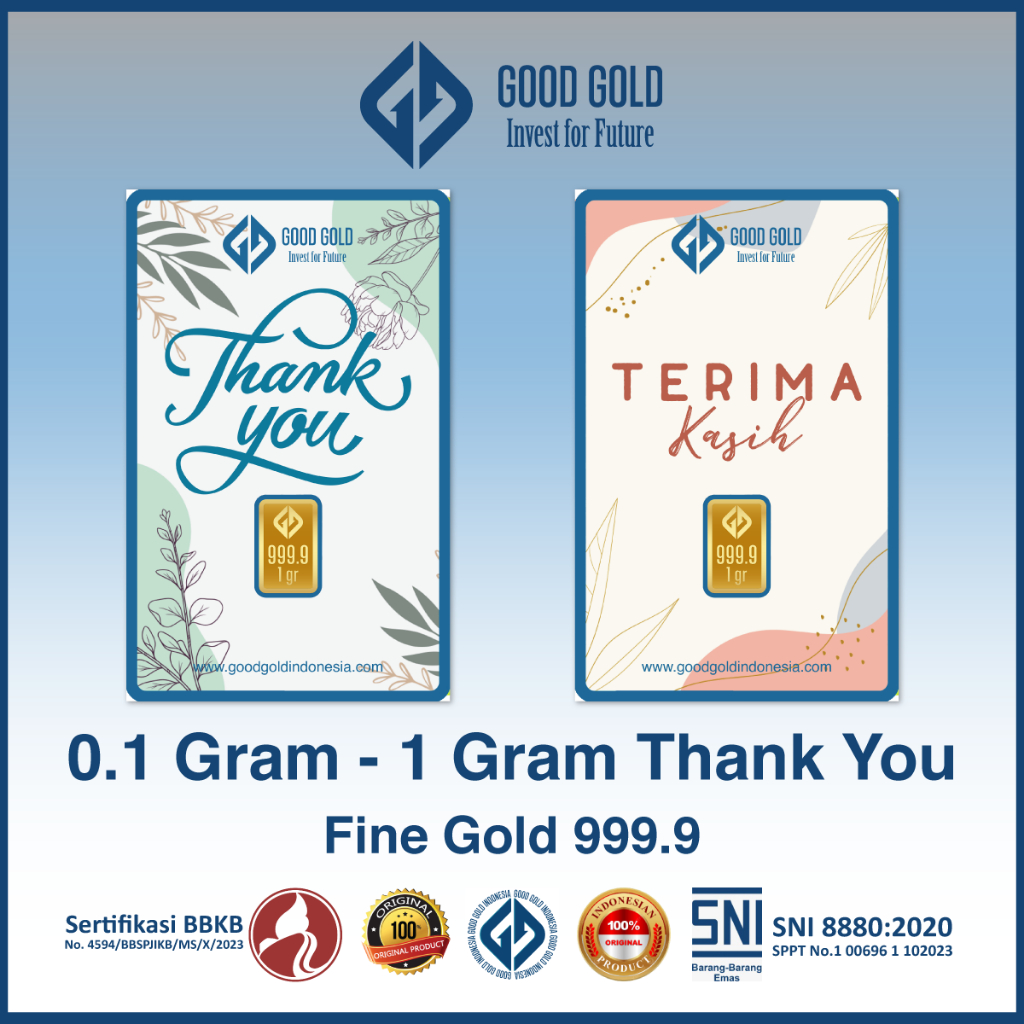 Jual Logam Mulia Good Gold edisi Thank You/ Emas Batangan Good Gold ...