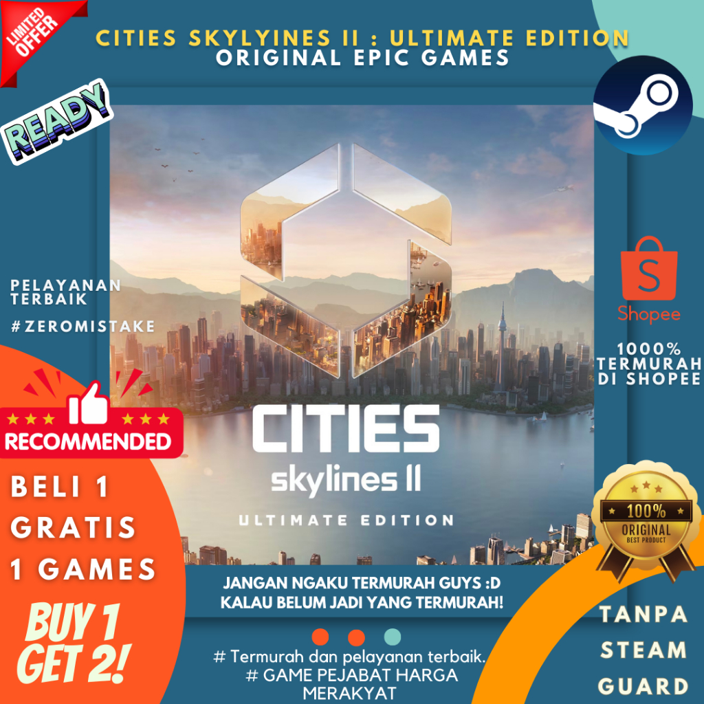 Jual CITIES SKYLINES 2 / CITIES SKYLINES II ULTIMATE EDITION ORIGINAL STEAM PC GAMES TERMURAH ...
