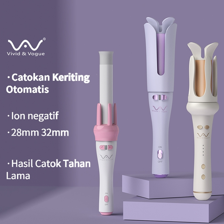 Jual Vivid&Vogue Keramik Curly Rambut 32MM Catokan Curly Otomatis Sisir Hair Curler Alat ...