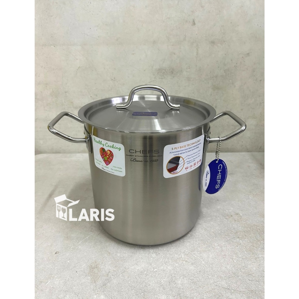 Jual Bima Chefs Stock Pot 20cm 6,3 Liter Panci Stainless Tebal Kualitas ...