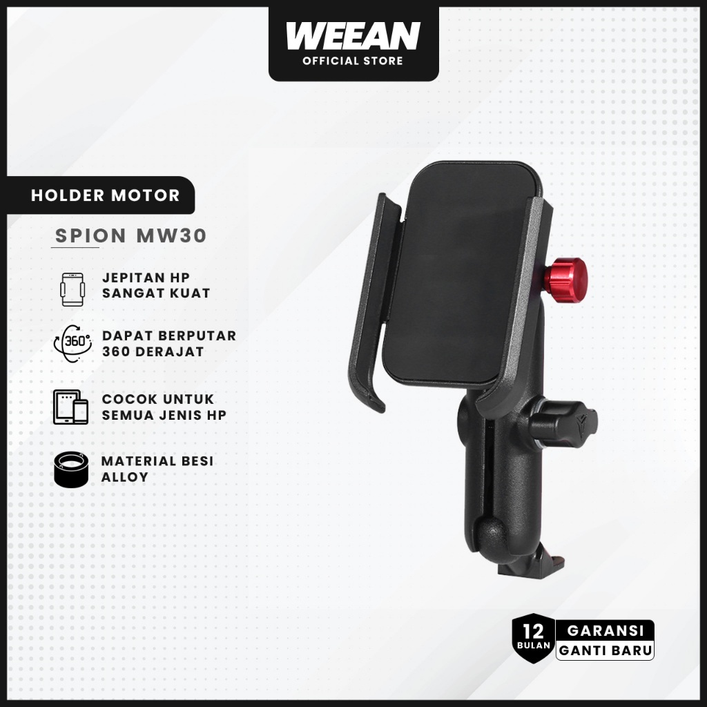 Jual WEEAN Phone Holder Hp Motor Full Besi Spion Stang Phone Stand Dudukan Handphone 360 Derajat ...