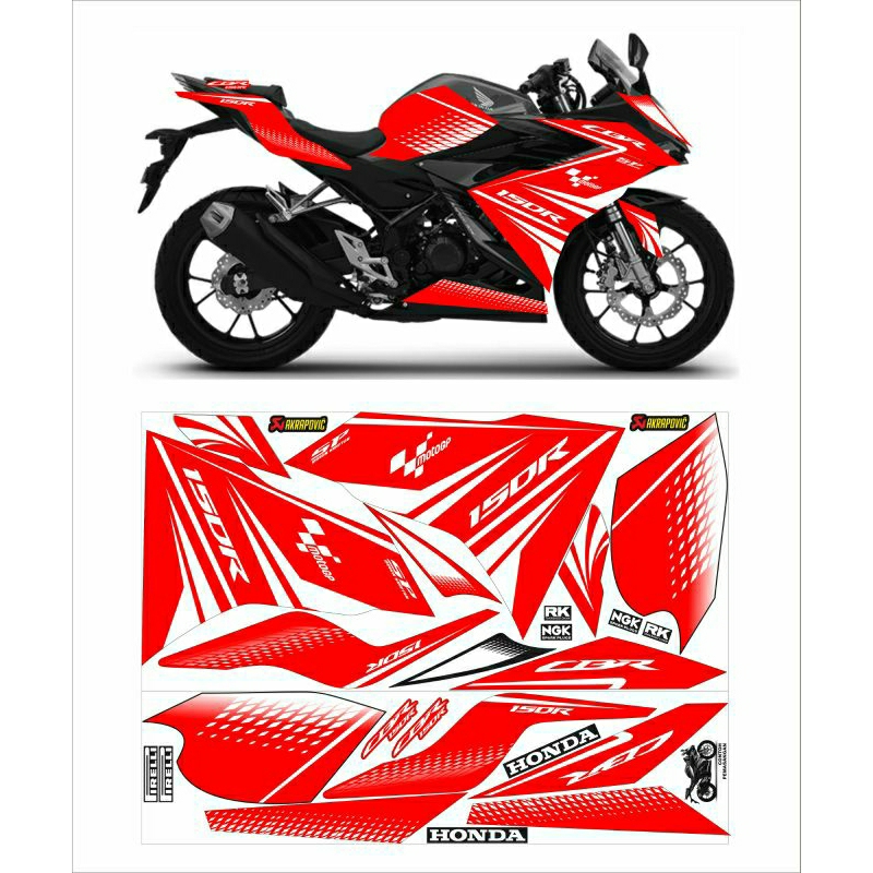 Jual Striping CBR 150 R Baru 2021 Sampai 2023 lIs Grafis / Stiker Motor Honda CBR K45R New 150 ...