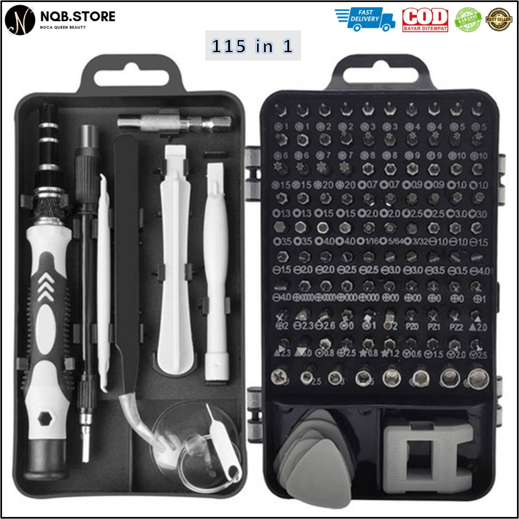 Jual NQB - Obeng Set 115 in 1 Kepala Magnetic Alat Perkakas Perlengkapan Reparasi Service ...