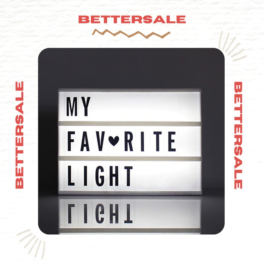 Jual Decorative Cinema Light Box Letter LED Kotak Lampu Dekorasi Huruf ...