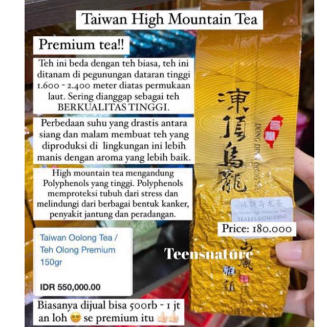Jual Taiwan High Mountain Tea (PO Penang) | Shopee Indonesia