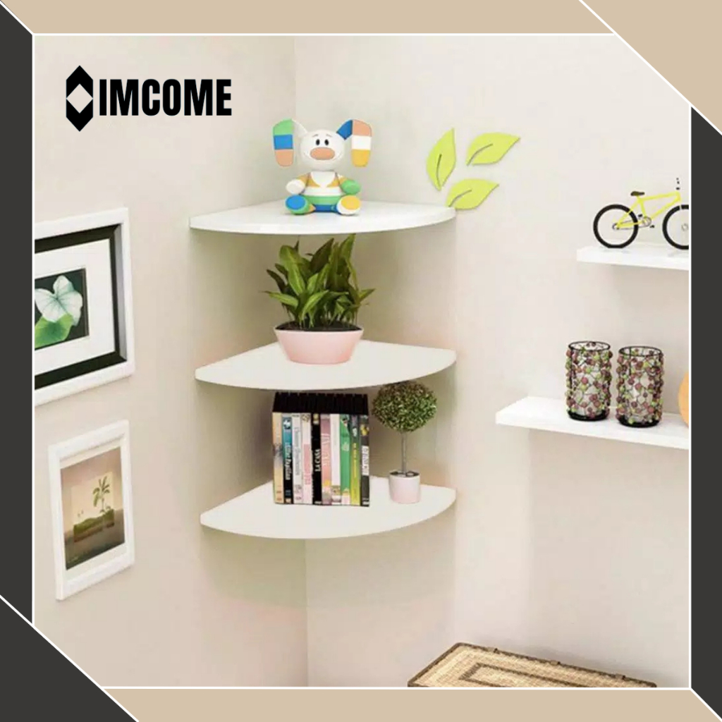 Jual IMCOME Ambalan Rak Dinding Sudut Minimalis Dekorasi Dinding Kamar ...