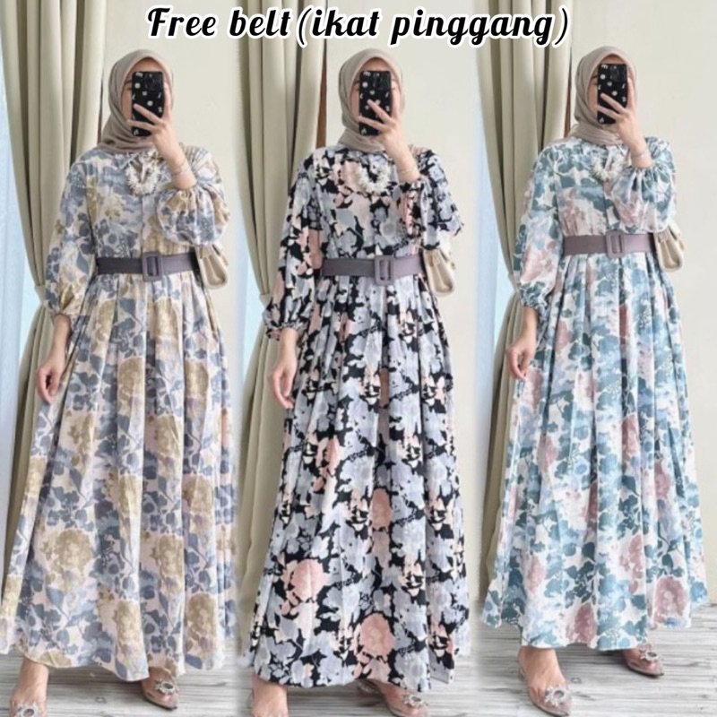 Jual Rabela Maxi / GAMIS BUNGA PREMIUM CRINKLE MOTIF / GAMIS ZOYA BUNGA ...