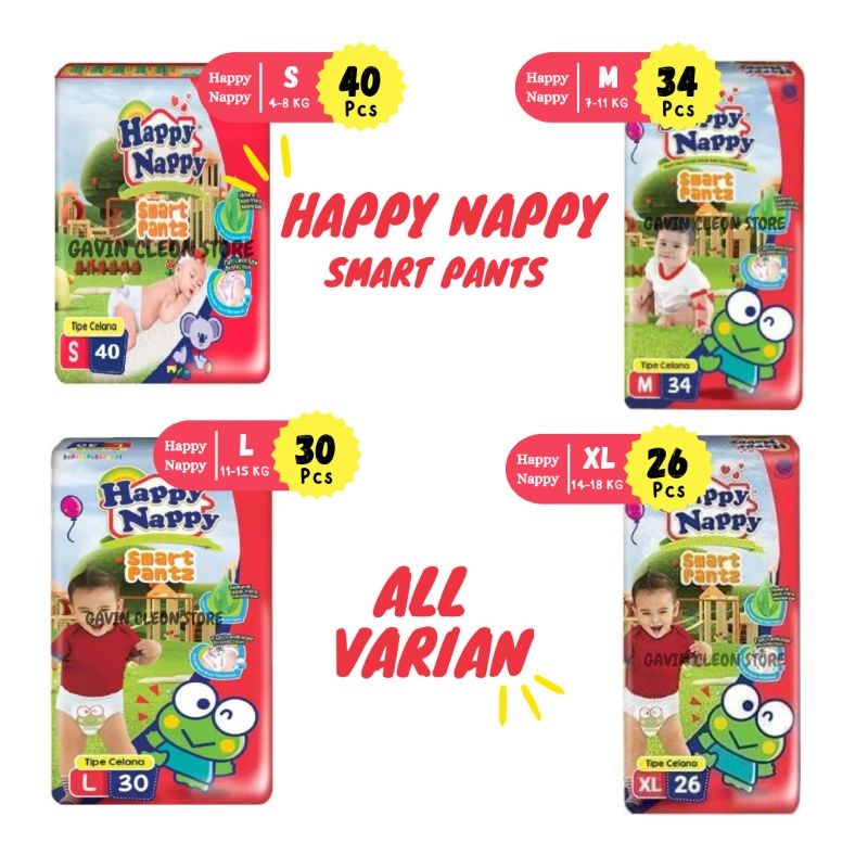 Jual Happy Nappy Pants S M L XL XXL -Popok Happy Nappy Tipe Celana ...