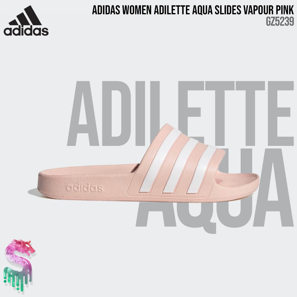 Jual adidas Adilette Aqua Slides [GZ5239] Vapour Pink Women Original ...