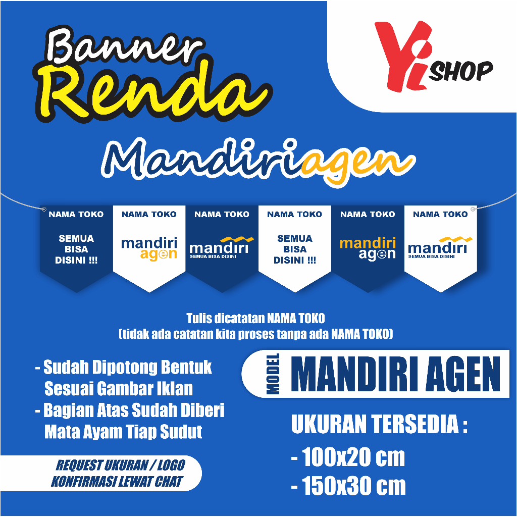 Jual Spanduk Banner Renda AGEN MANDIRI Konter Top Up Game Bank Provider ...