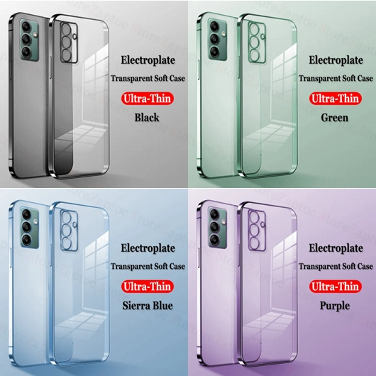 Jual Case Samsung A05s Clear Luxury Plating Square List Chrome Casing ...