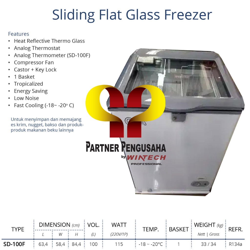 Jual GEA SD-100F Lift-up Glass door freezer/Freezer pintu kaca buka ke ...