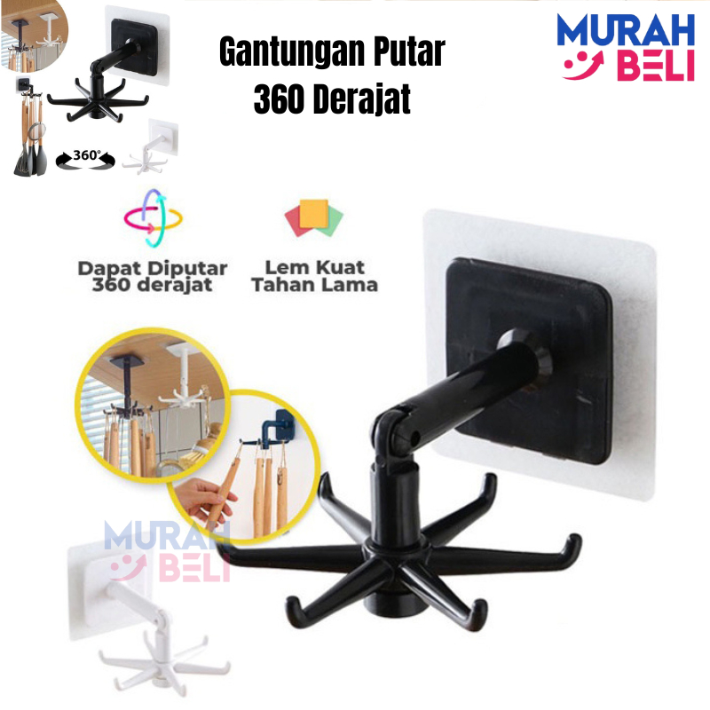 Jual MB Gantungan Tempel Dinding Tembok Hook 360 Derajat Hook Putar ...