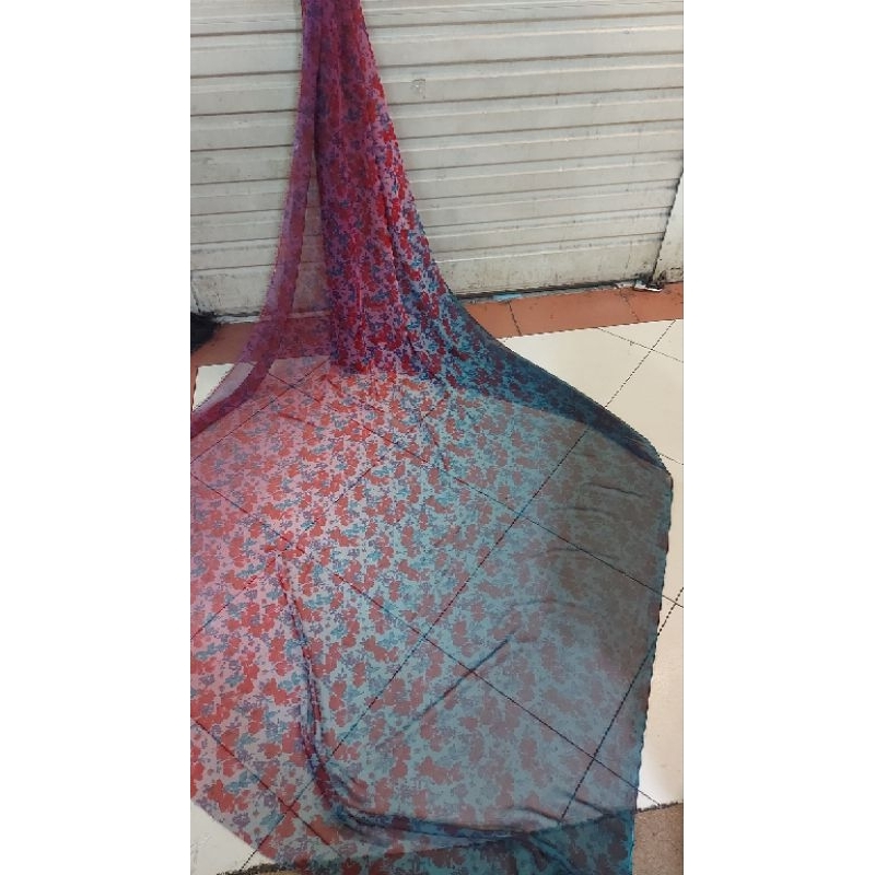 Jual Kain chiffon gradasi/bahan Ceruty sifon motif gradasi | Shopee ...
