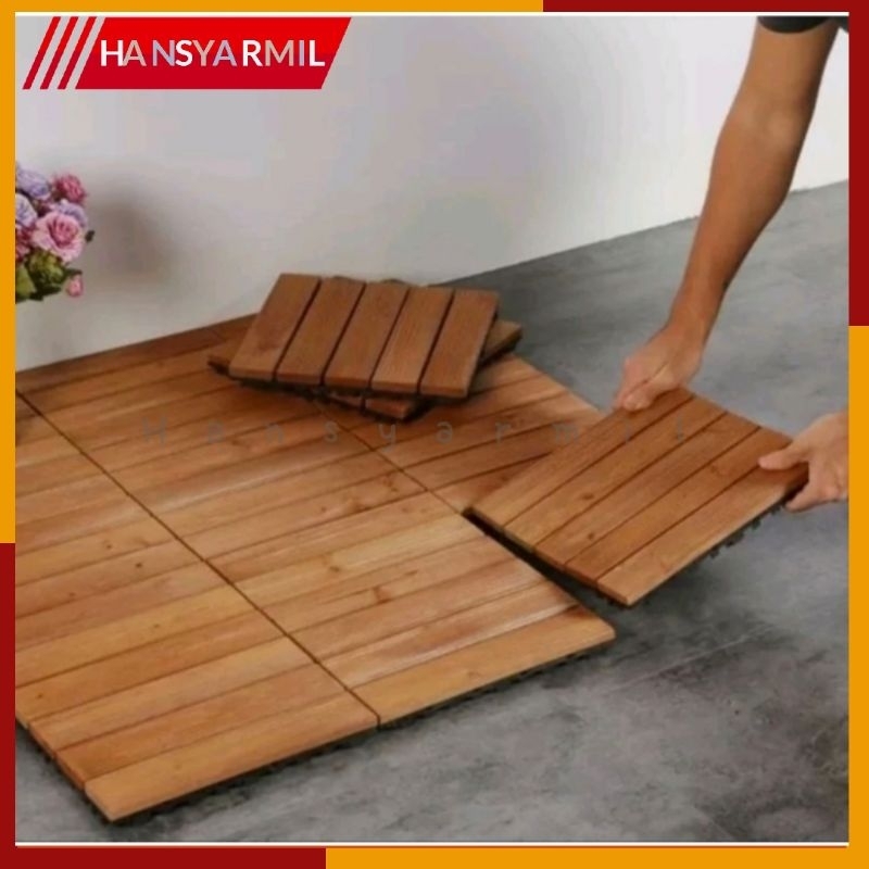 Jual DECKING TILE KAYU LANTAI OUTDOOR/INDOOR KAYU KAMPER | Shopee Indonesia
