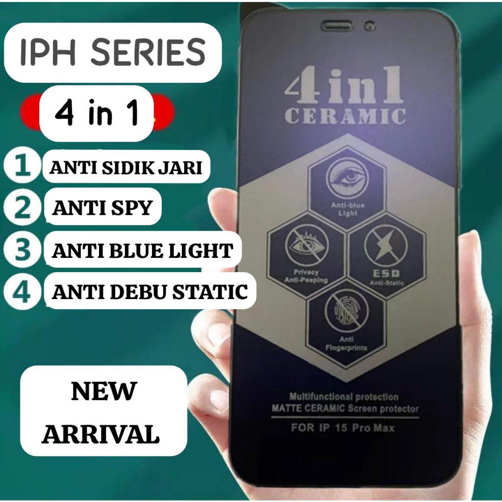 Jual 4 in 1 Ceramic Anti Spy iPhone 15 Promax 15 Plsu 14 Pro 14 13 Pro ...