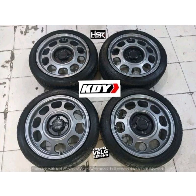 Jual Pelek Mobil Bekas HSR R15 Hole 4X100 Et 42 Grey + Ban Accelera 175 ...