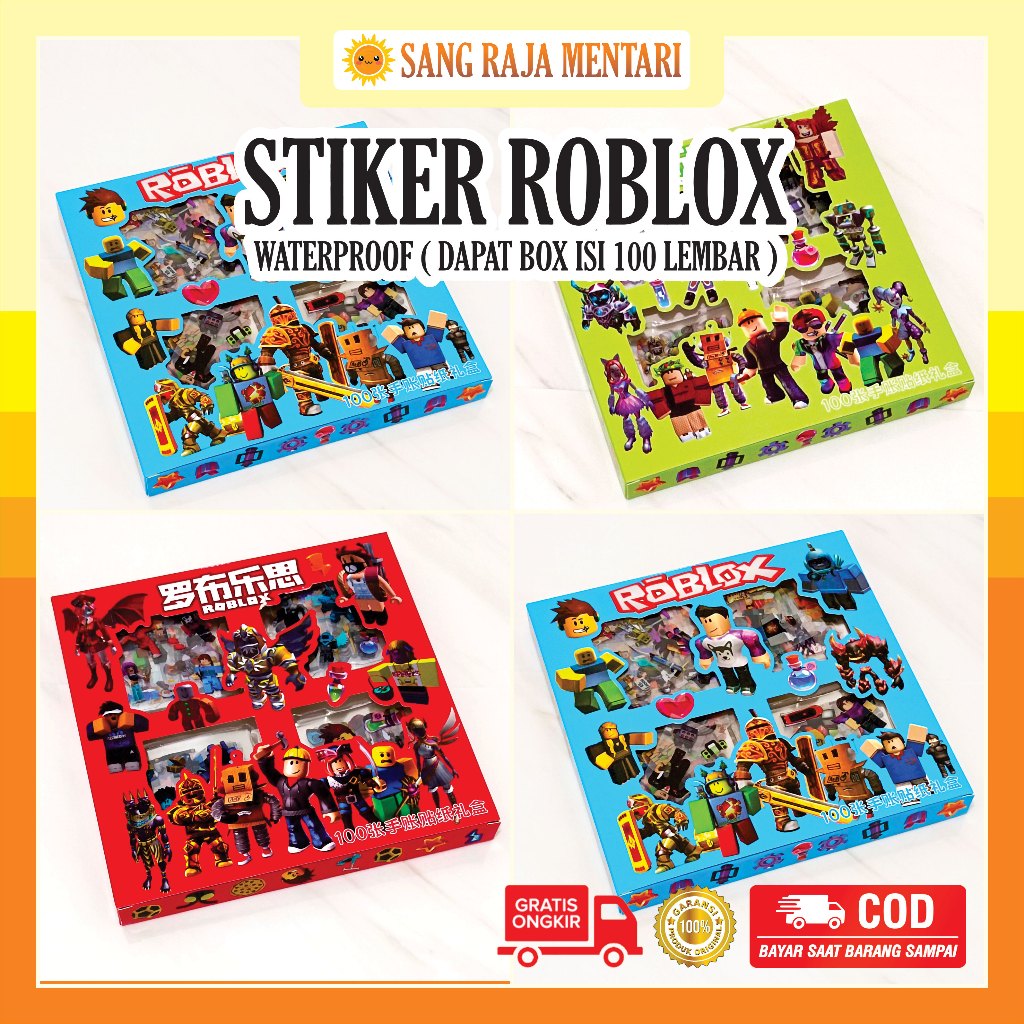 Jual Sticker Roblox Minecraft Waterproof Dapat Box isi 100 Lembar ...