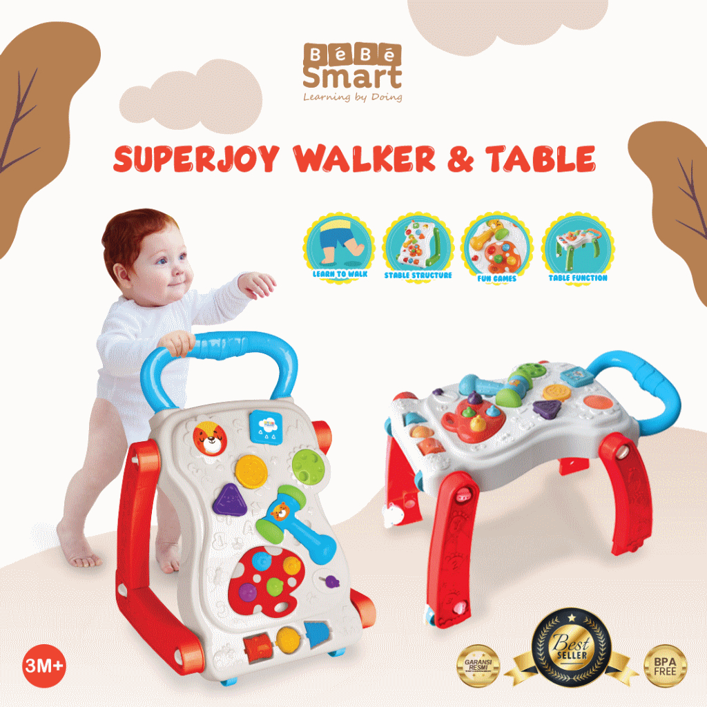 Jual FREE BATRE Bebe Smart Super Joy Walker Bayi Belajar Jalan // Baby ...
