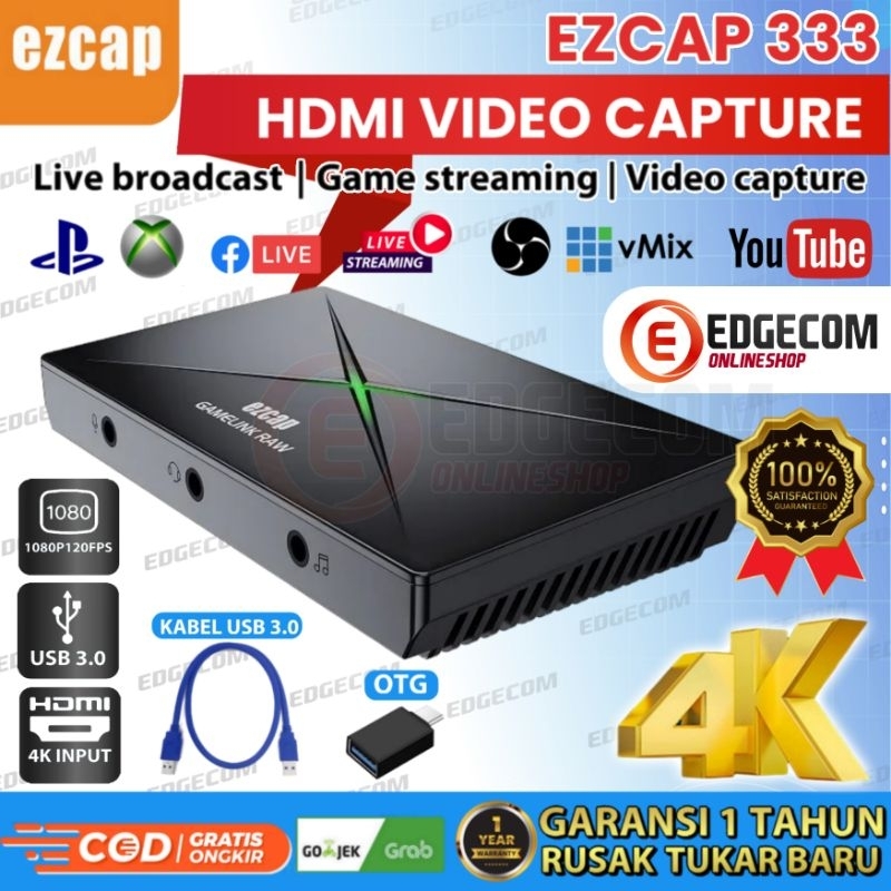 Jual EZCAP 333 HDMI CAPTURE CARD LIVE STREAMING / RECORD TO USB 3.1 ...