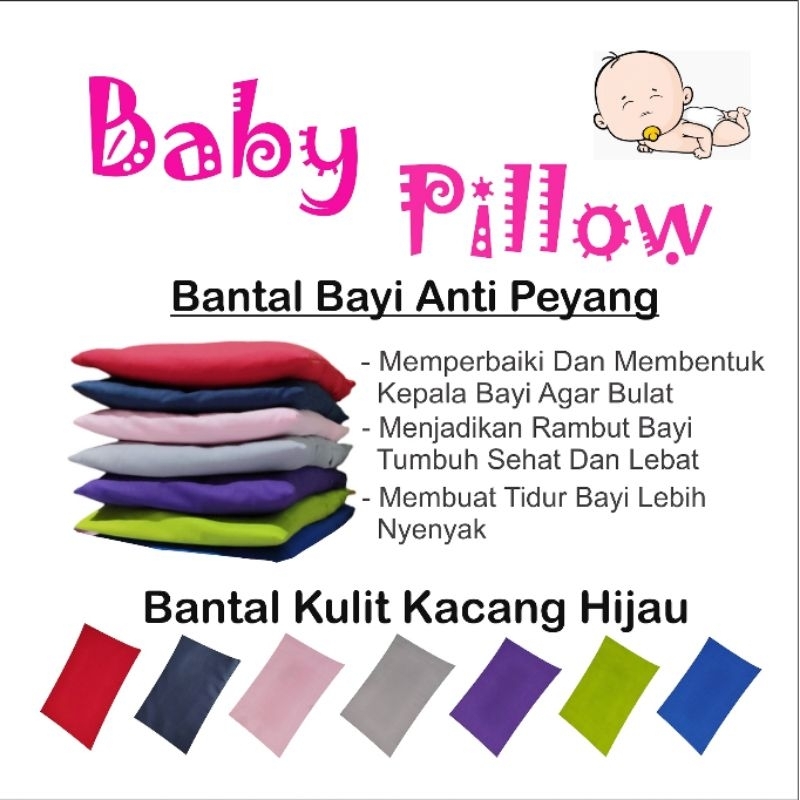 Jual Baby Pillow Bantal Bayi Anti Peyang Original Kulit Kacang Hijau | Shopee Indonesia