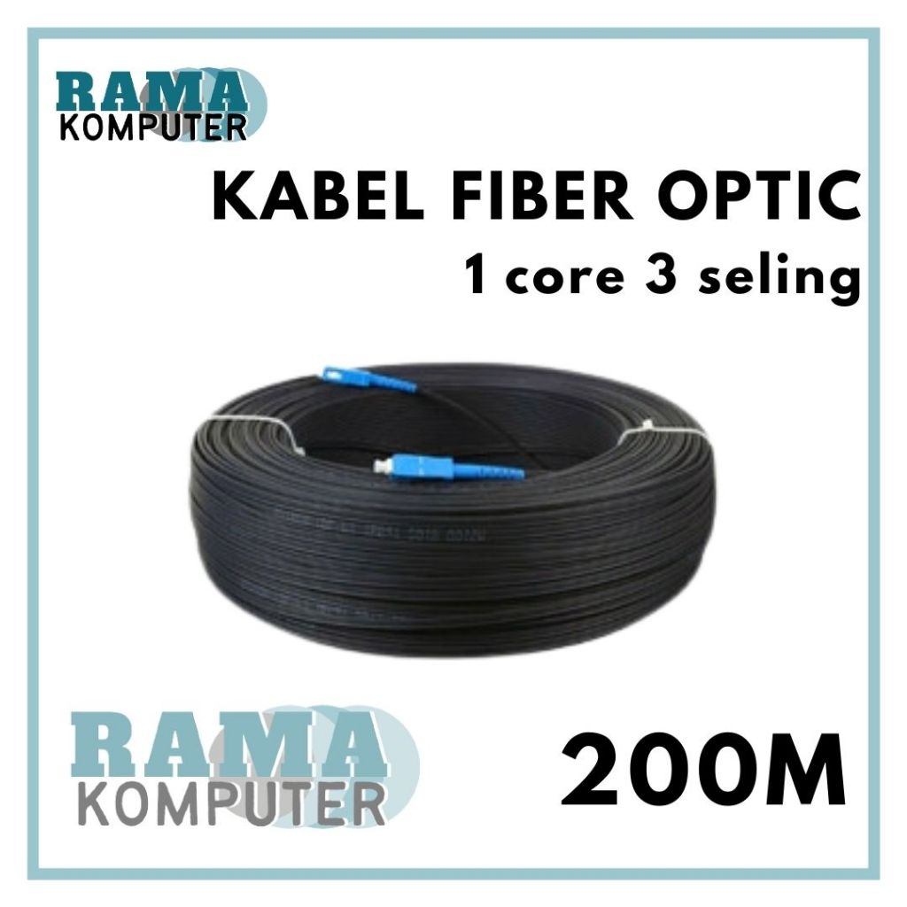 Jual KABEL PRECON FIBER OPTIK SC UPC 200M DROPCABLE 1 CORE 3 SELING | Shopee Indonesia