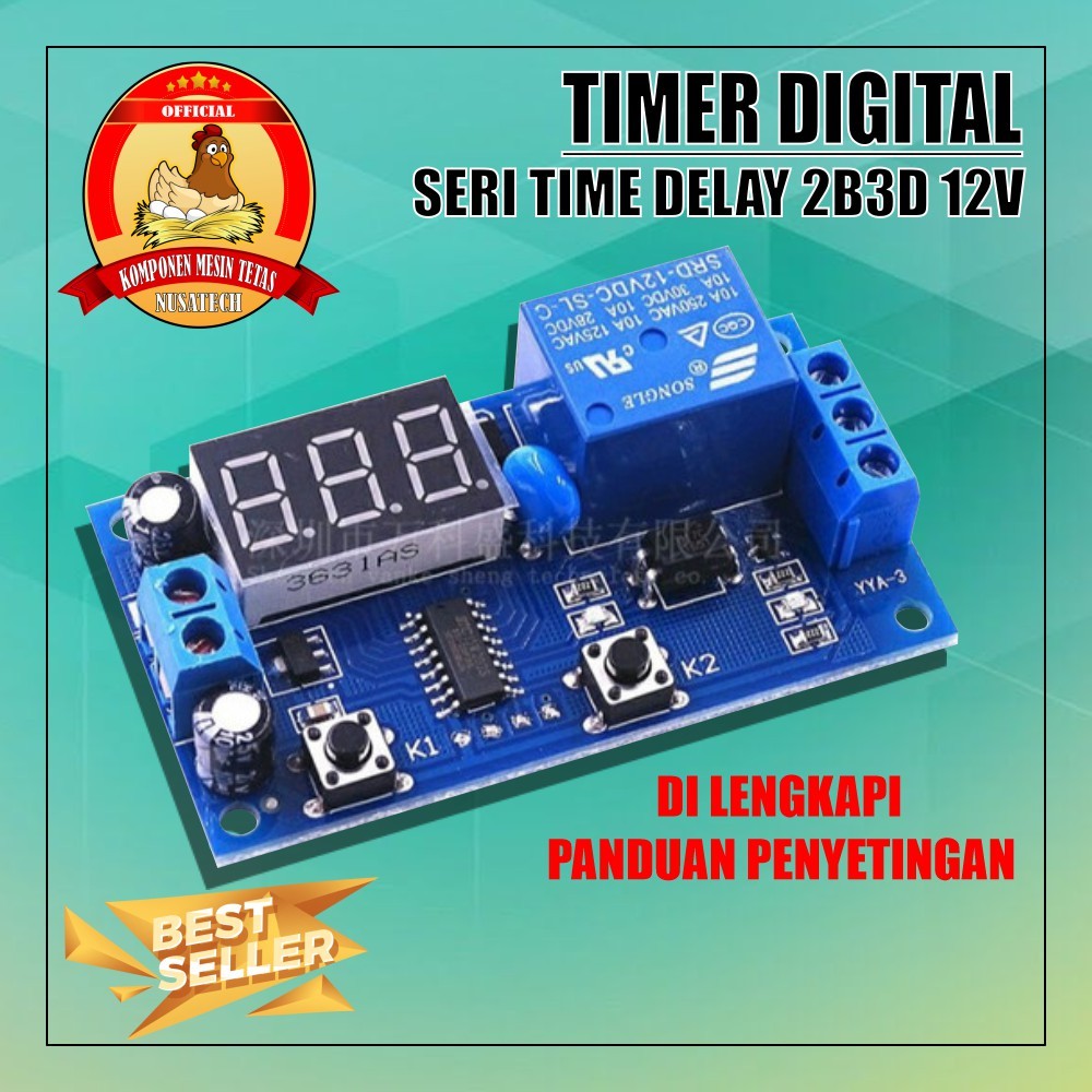 Jual Digital Time Delay Relay Module 2B3D Timer Digital Mesin Tetas ...