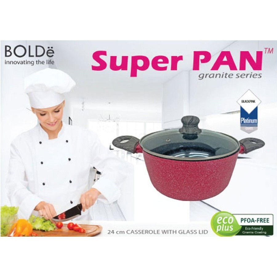 Jual BOLDe Super Pan Casserole 24 cm, Granite BLACKPINK Series + Lid ...
