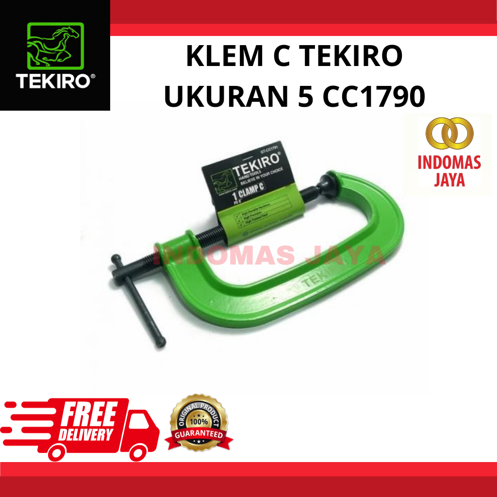 Jual klem / clamp C ukuran 5" inch / klem catok penjepit besi TEKIRO ...