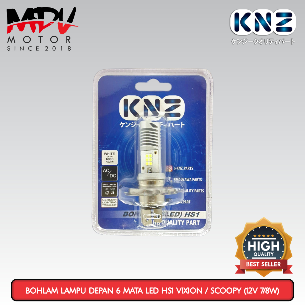 Jual BOHLAM LAMPU DEPAN 6 MATA LED HS1 VIXION / SCOOPY (OLD/FI/NEW) (12V 7/8W) (KNZ) | Shopee ...