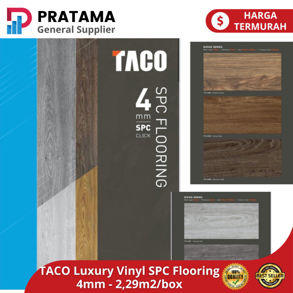 Jual TACO Luxury Vinyl SPC Flooring 4mm (Model Click) Lantai Vinyl ...