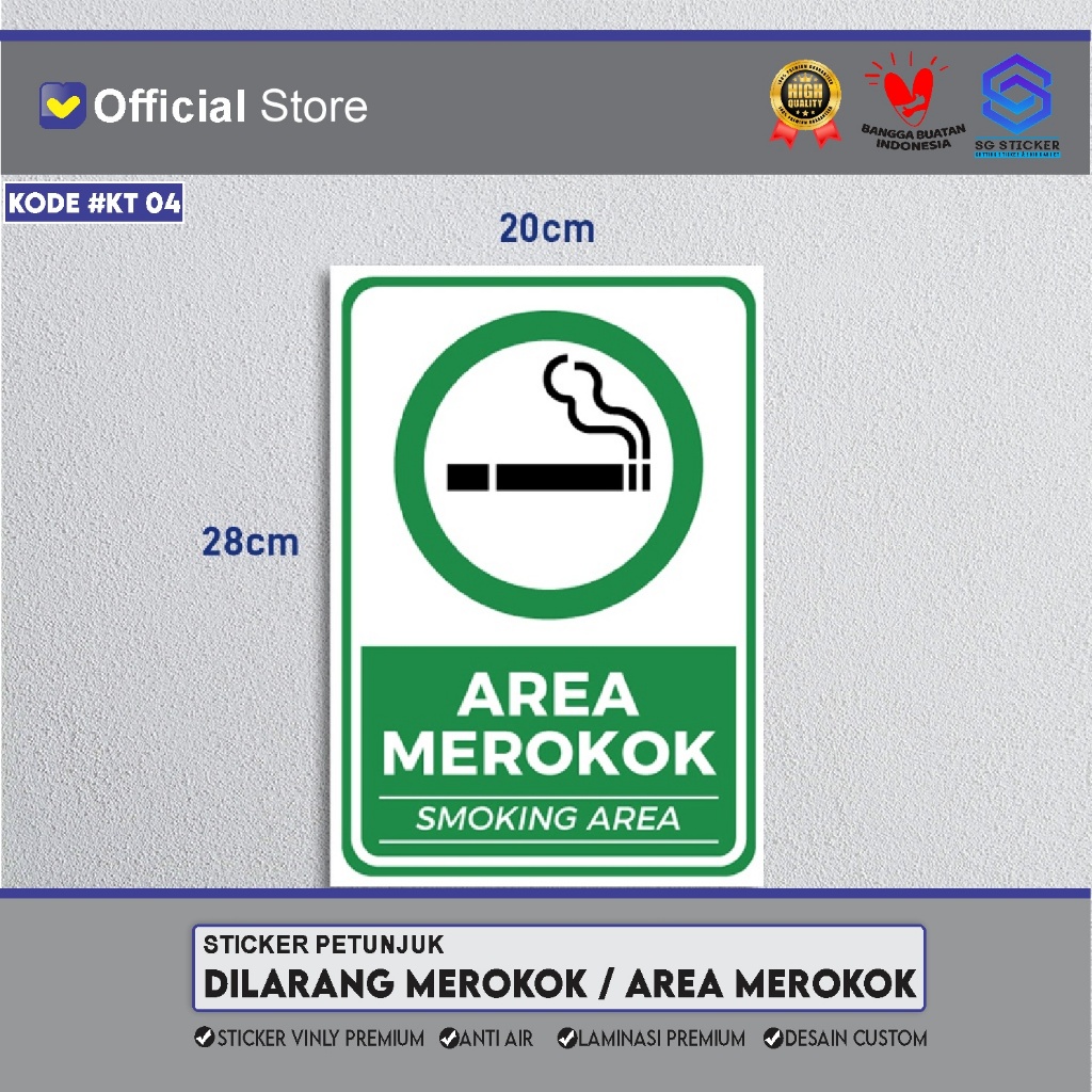 Jual Stiker Peringatan | Sticker Penunjuk | DILARANG MEROKOK - SMOKING ...