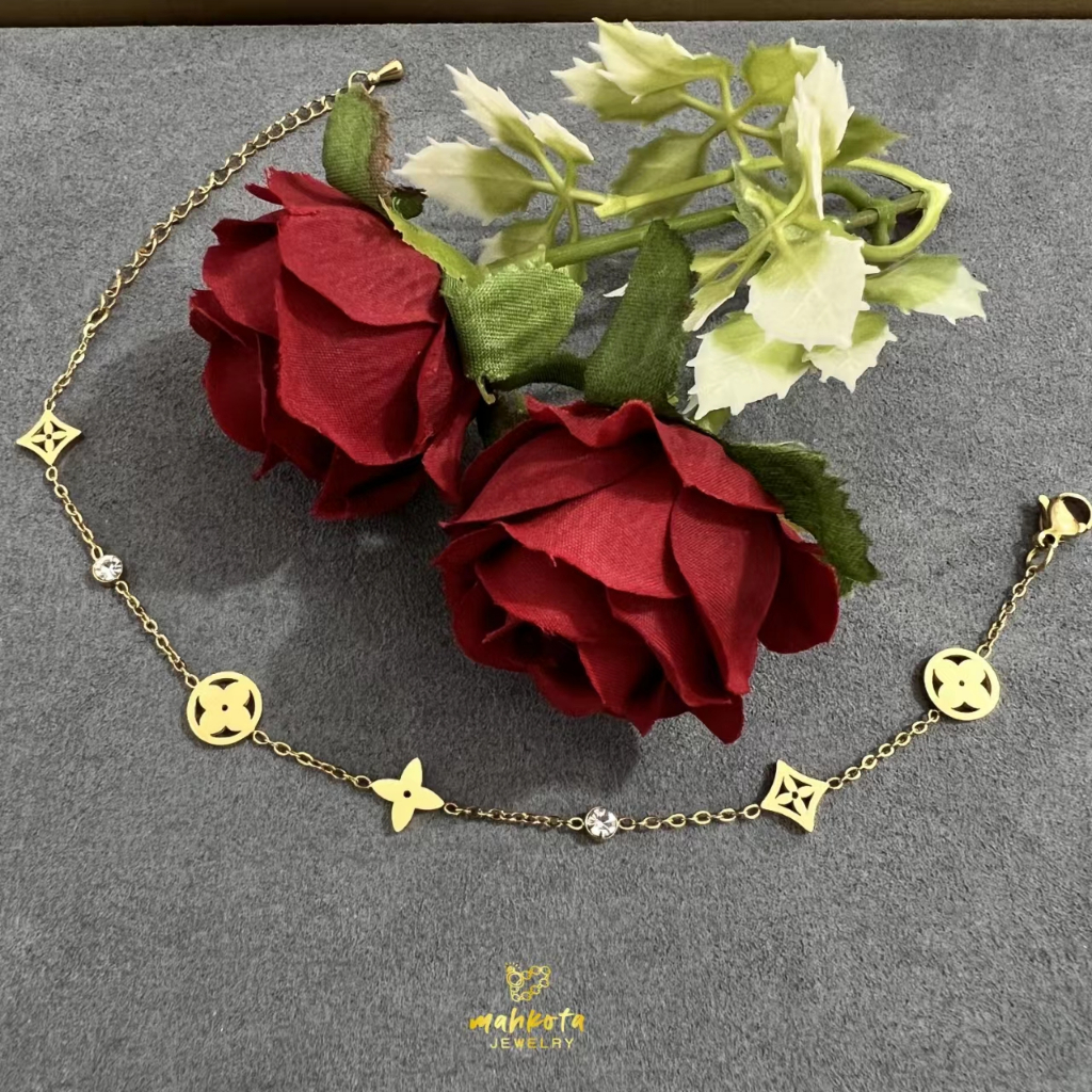 Jual G29 Gelang Tangan Rantai Desain bunga bintang model Titanium Steel ...