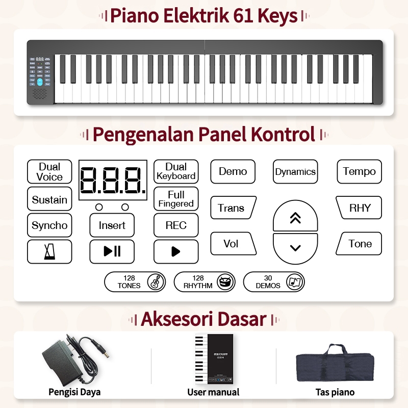 Jual Benston Music - piano profesional 61 tombol, piano listrik pintar ...