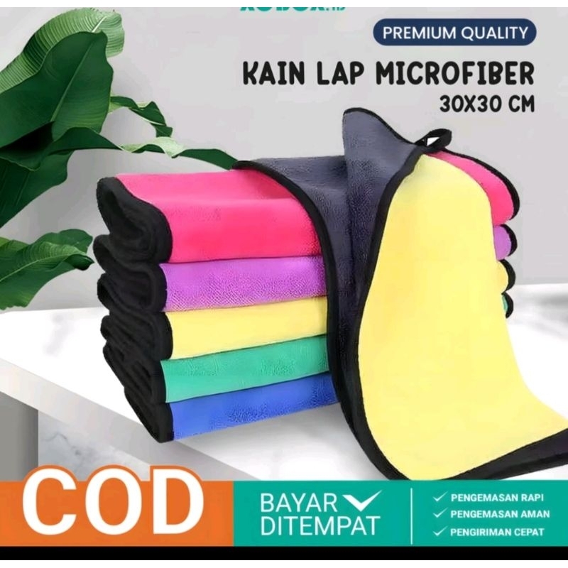 Jual Kain Lap Mikrofiber 30x30 Lap mobil motor Lembut Microfiber Tebal ...