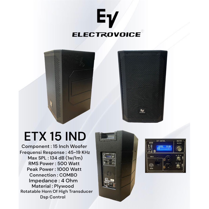 Jual SPEAKER AKTIF EV ELECTROVOICE ETX 15 IND SEPASANG ORIGINAL | Shopee Indonesia