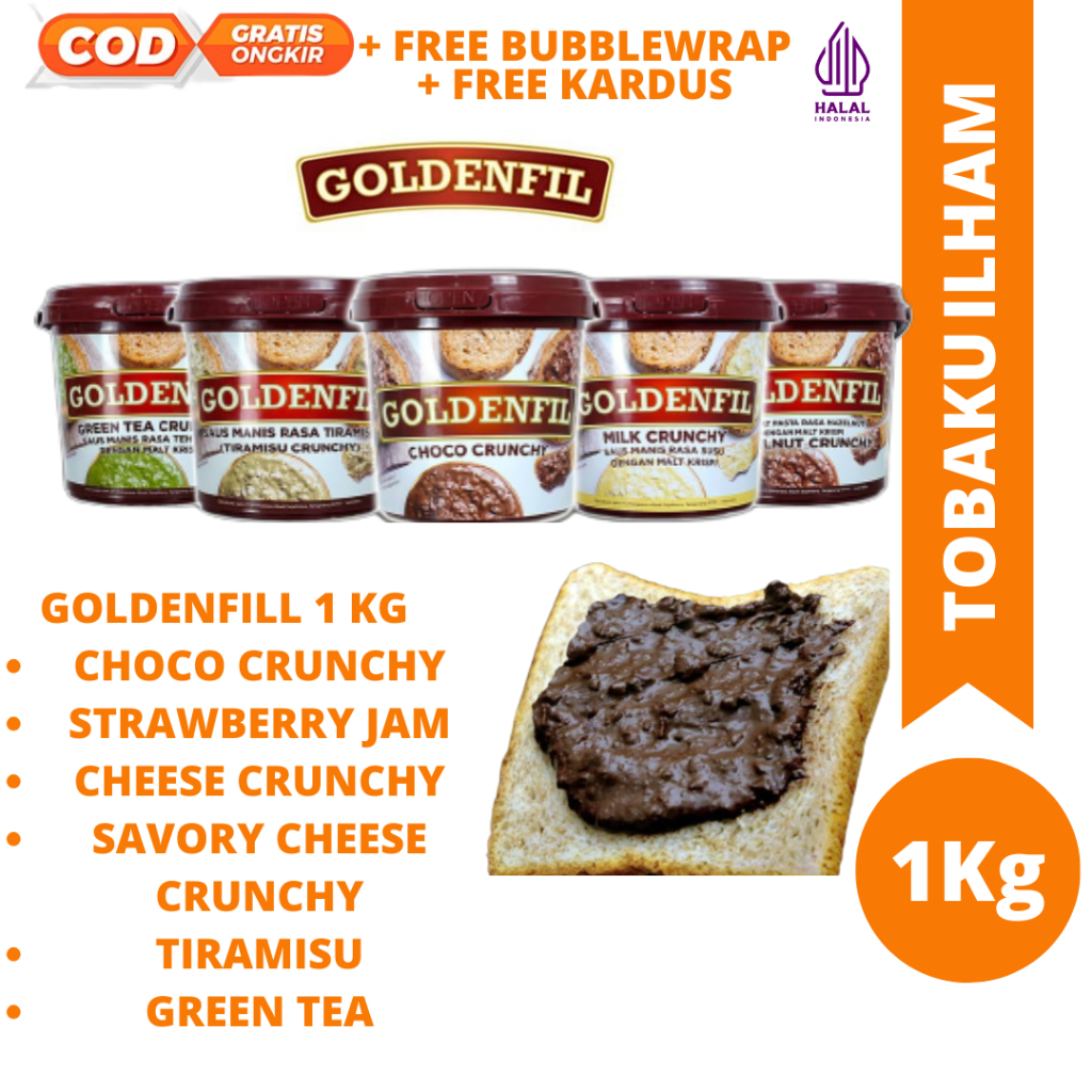 Jual Selai Goldenfil all variant 1kg / glaze CHOCO CRUNCHY GOLDENFILL 1 ...
