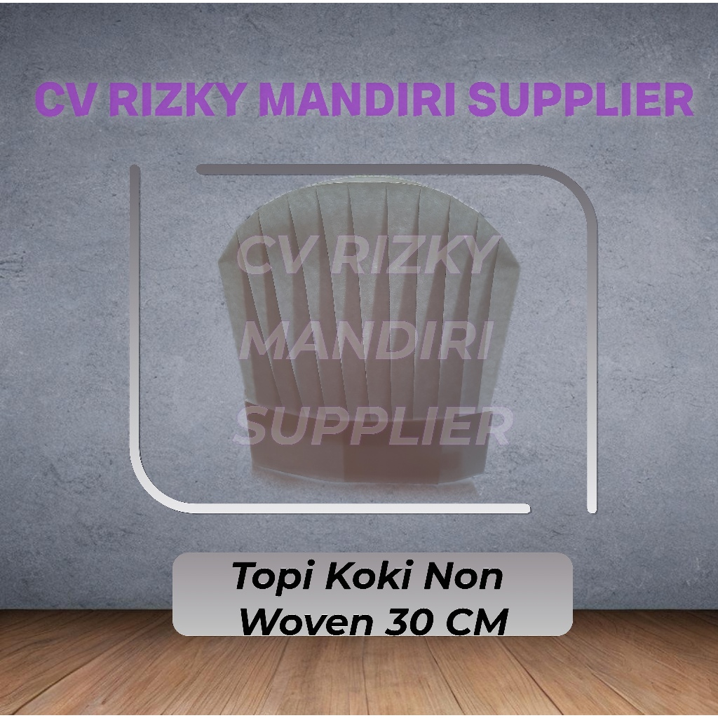Jual topi koki / cook hat non woven viscose tinggi 30cm isi 10 pcs ...