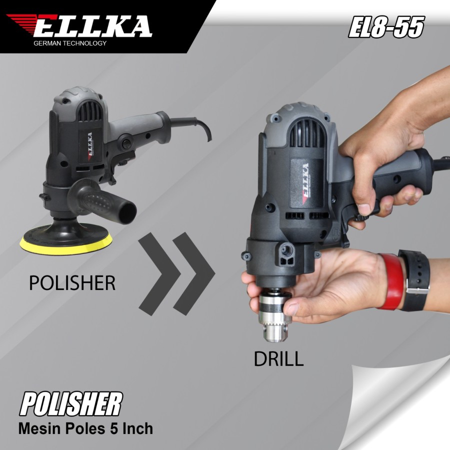 Jual ELLKA 2 IN 1 Mesin Poles Mobil Polisher 5 INCH Alat Poles Cat ...
