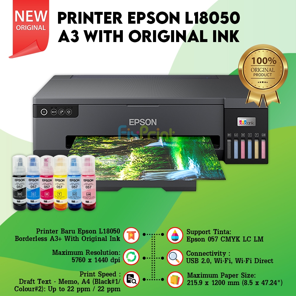 Jual Printer Epson Ecotank L18050 Printer Photo 6 Warna A3 Shopee 1441