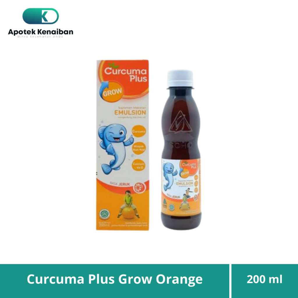 Jual CURCUMA PLUS GROW EMULSION RASA JERUK SIRUP 200 ML | Shopee Indonesia