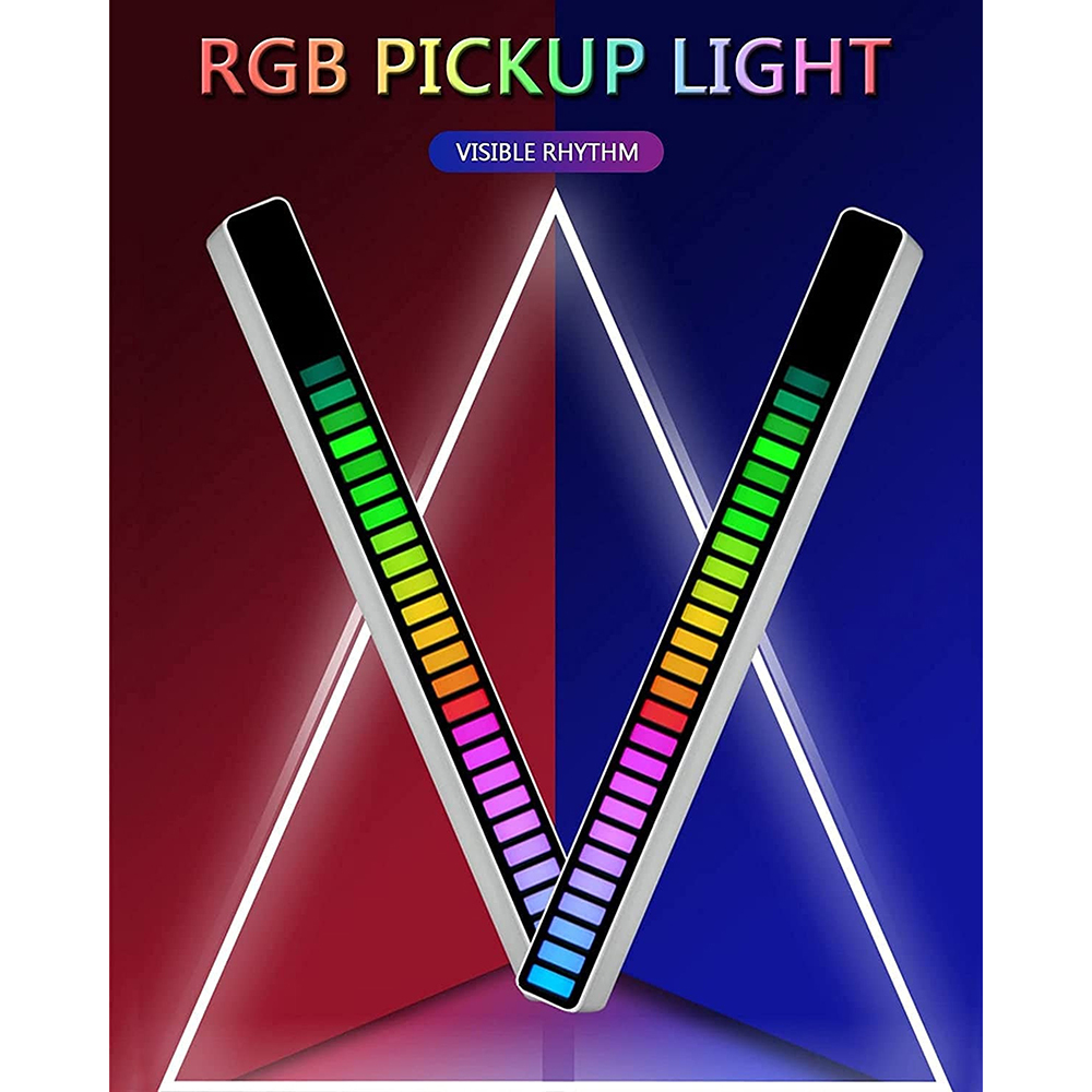 Jual Lampu LED RGB Bar Strip Sound Rhythm Light USB Rechargeable 32 LED ...