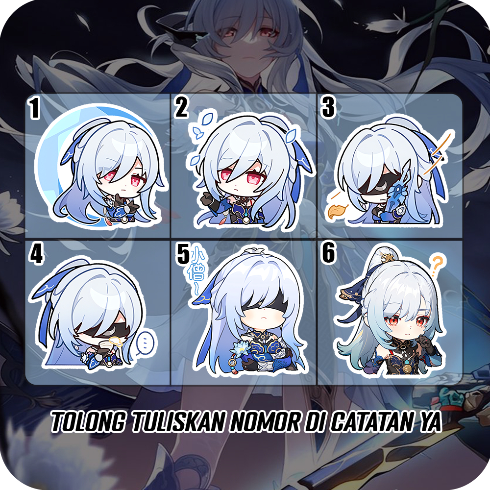 Jual Stiker Glossy Jingliu Honkai Star Rail, Sticker Anime Lucu Untuk ...